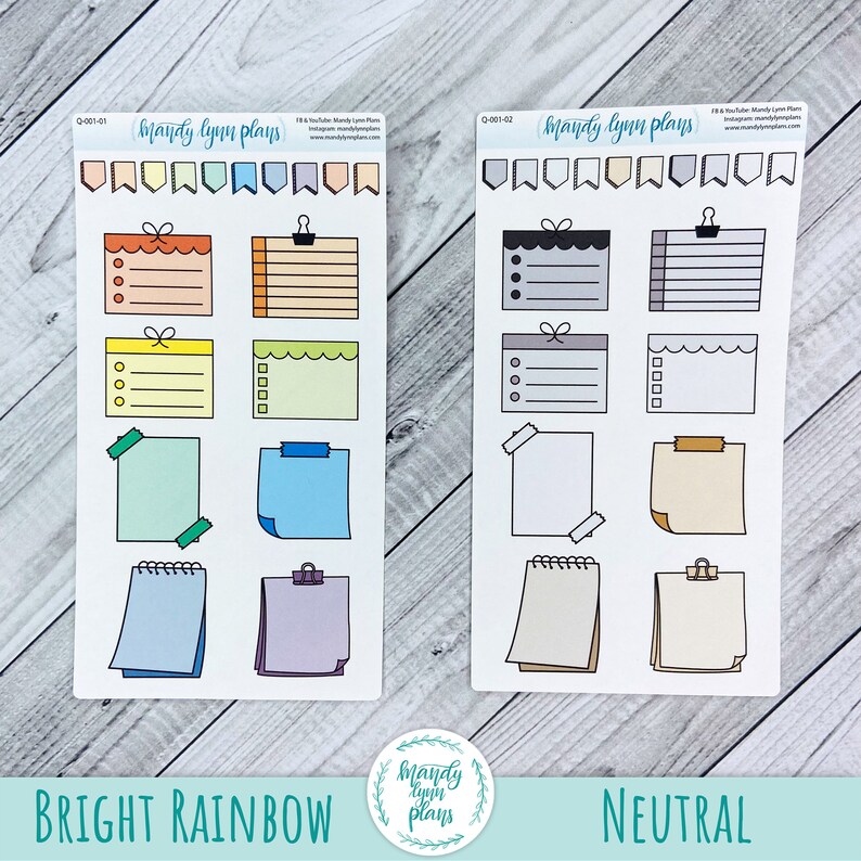 Colored Sticky Note Notebook Flag Half Box Bow Notes | Etsy