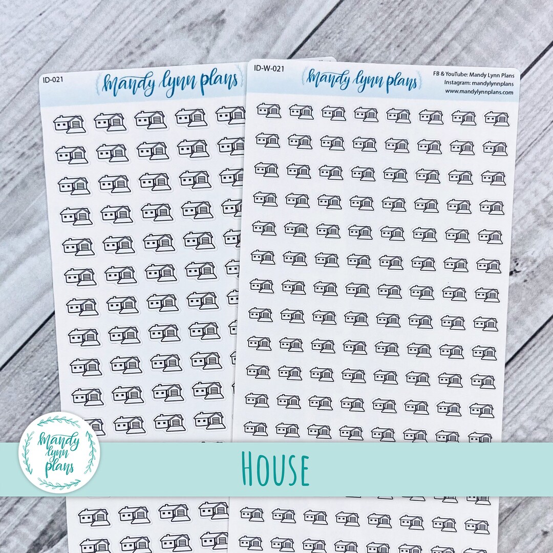 House, Home, Mortgage Planner Doodle Stickers || Removable White Matte ...