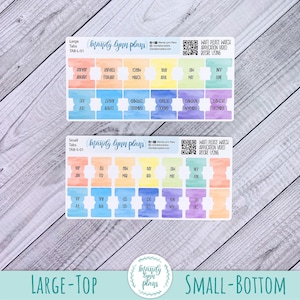 Watercolor Planner Tabs || Month Name, Number, Blank Tab || 12 Colorway ...