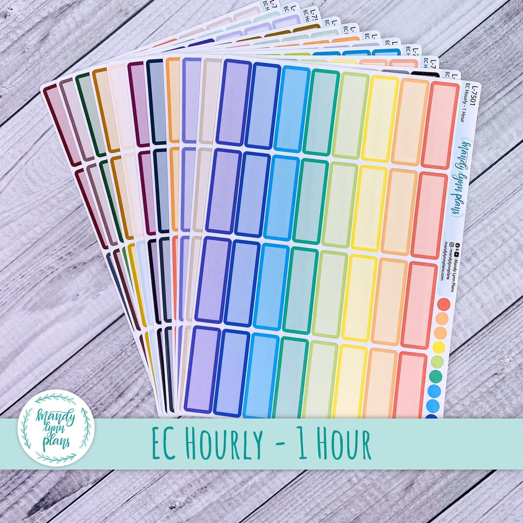EC Hourly Medium Labels || 60 Minute One Hour Functional Labels ...