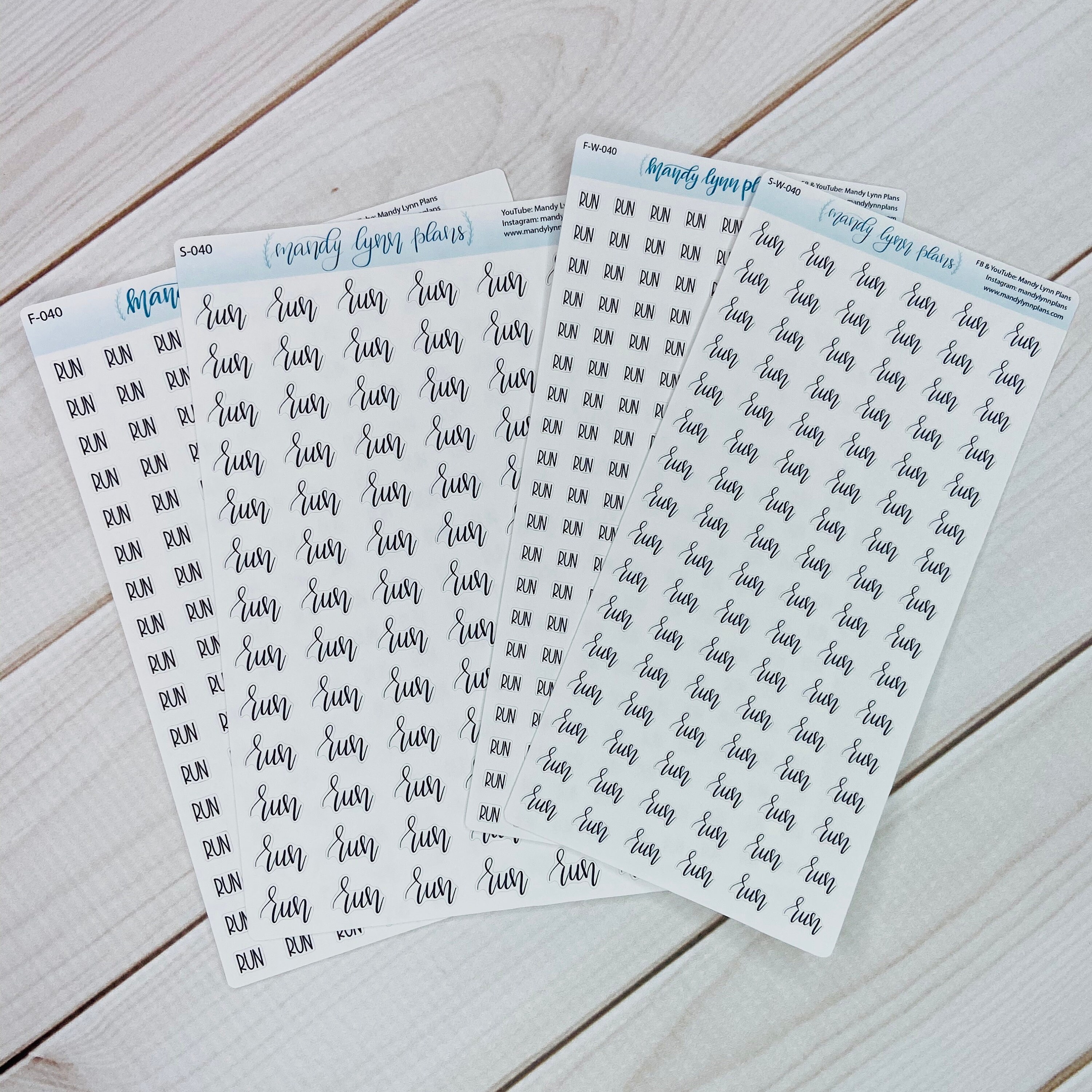 Run Script Stickers Removable White Matte or Clear Matte | Etsy