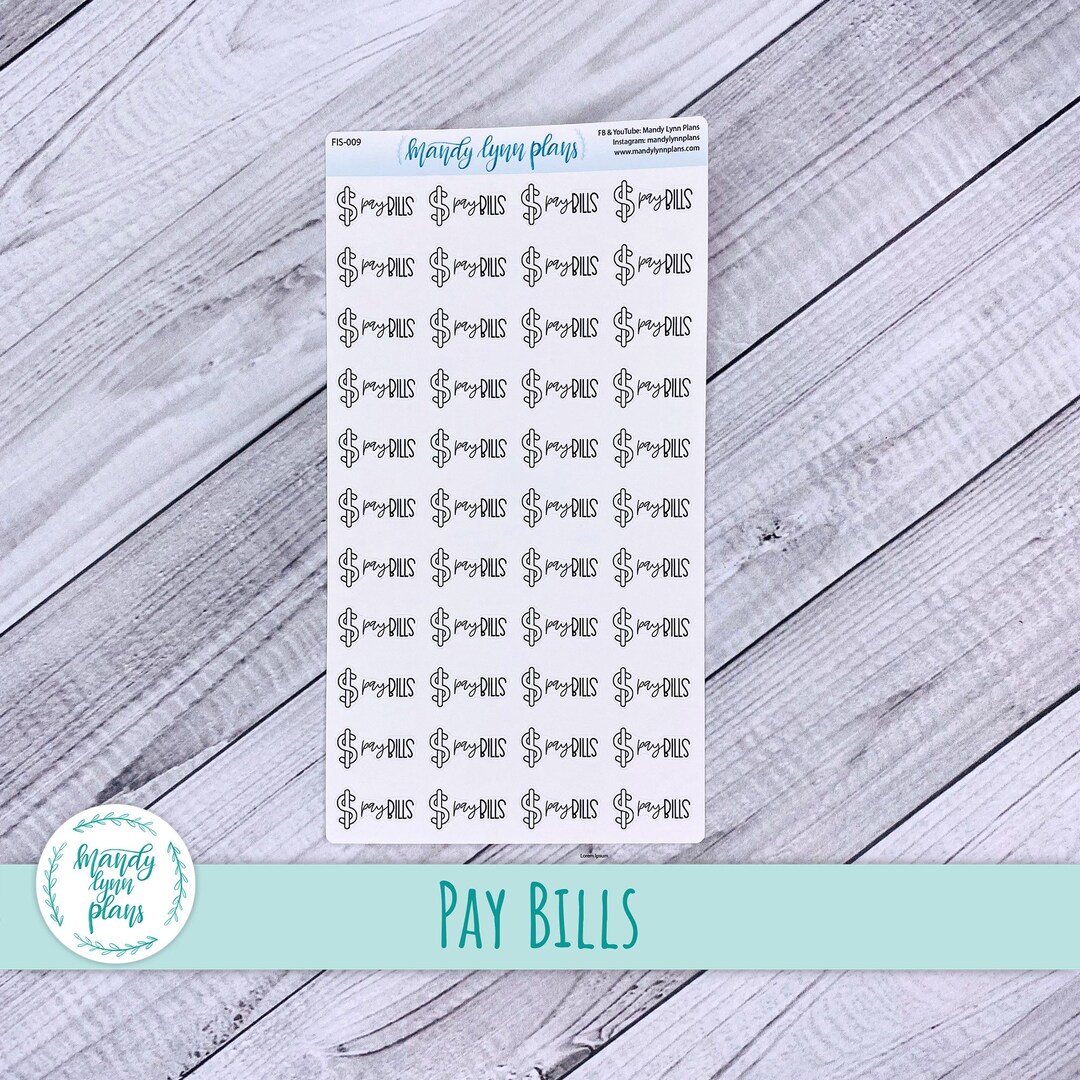Pay Bills Functional Icon Script Stickers || Minimalist Black and White ...