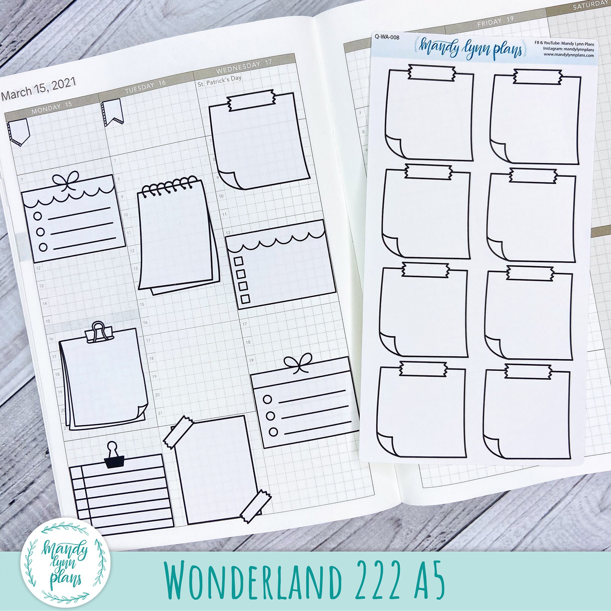 Sticky Note With Tape Planner Sticker Doodles Hobonichi and - Etsy