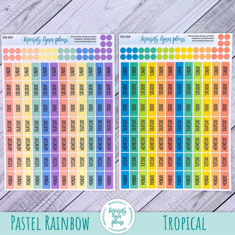 Individual Days of the Week Covers Various Colors - Etsy