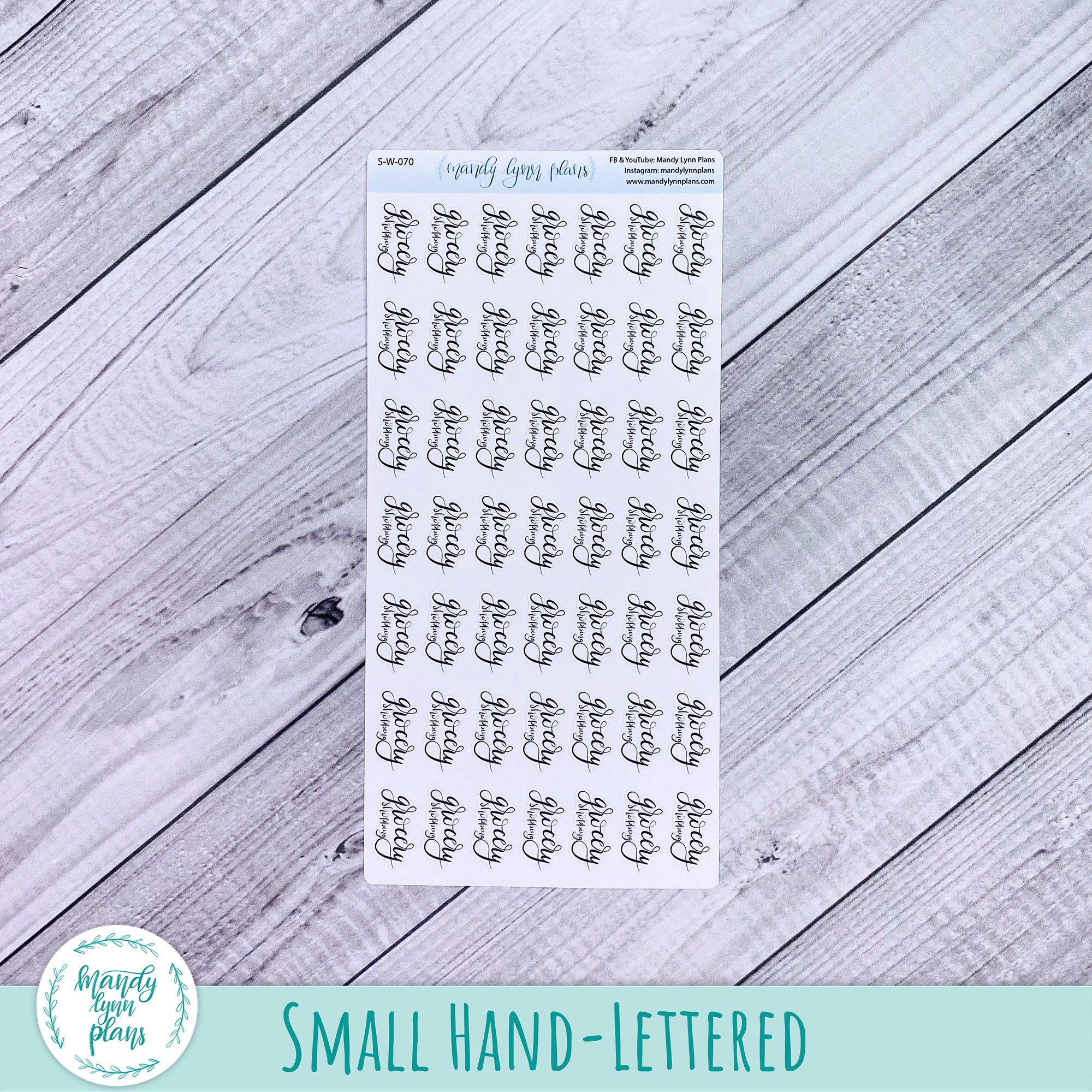 Grocery Shopping Script Stickers Removable White Matte or - Etsy