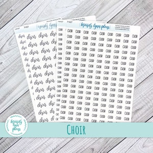 Choir Script Stickers Removable White Matte or Clear Matte Stickers ...