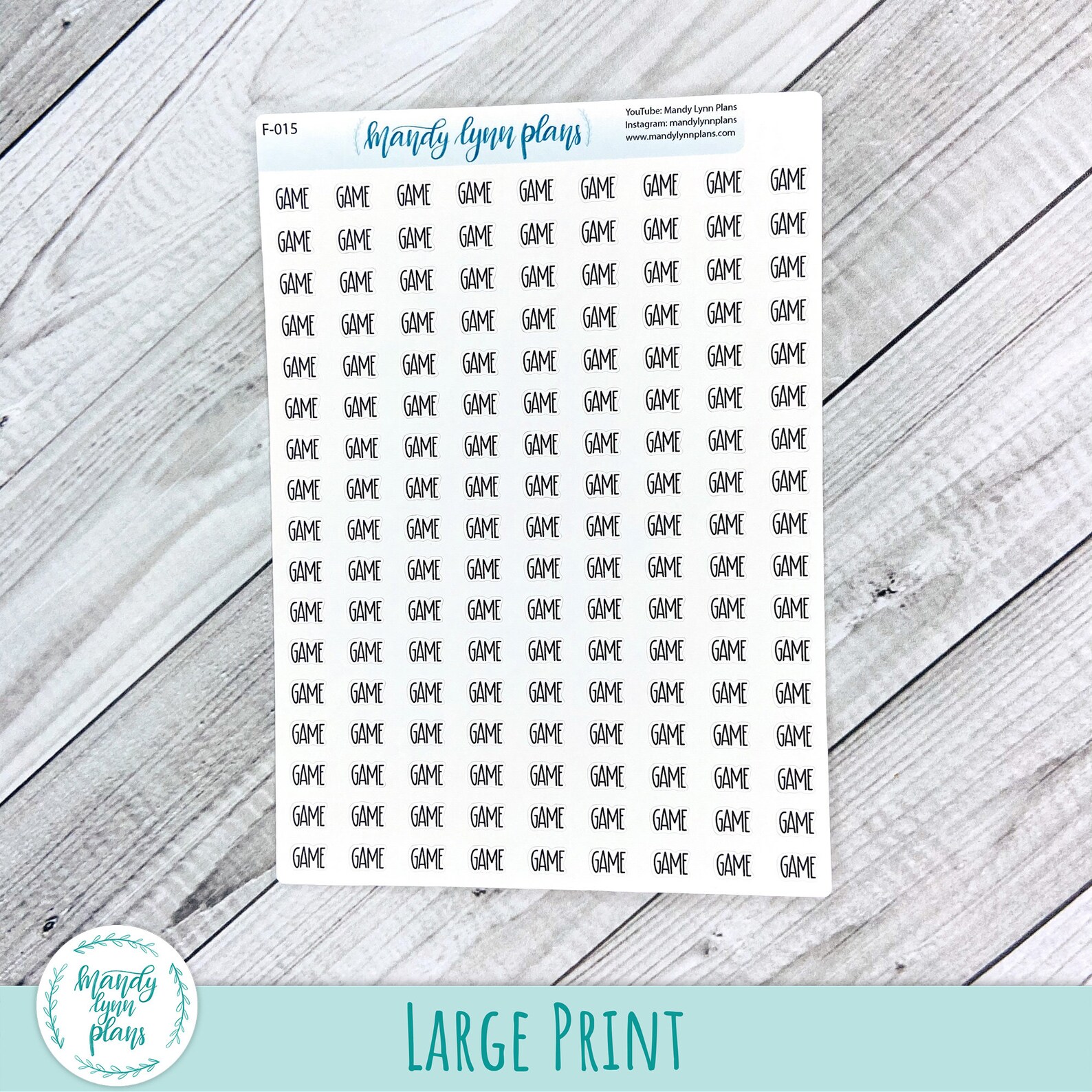 Game Script Stickers Removable White Matte or Clear Matte - Etsy