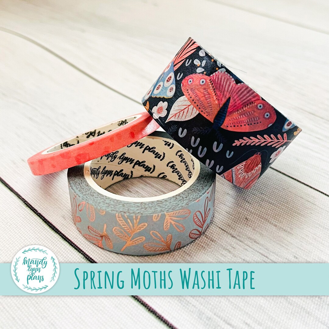 Spring Moths Washi Tape Set: Rose Gold Foiled Planner Accessory - Etsy