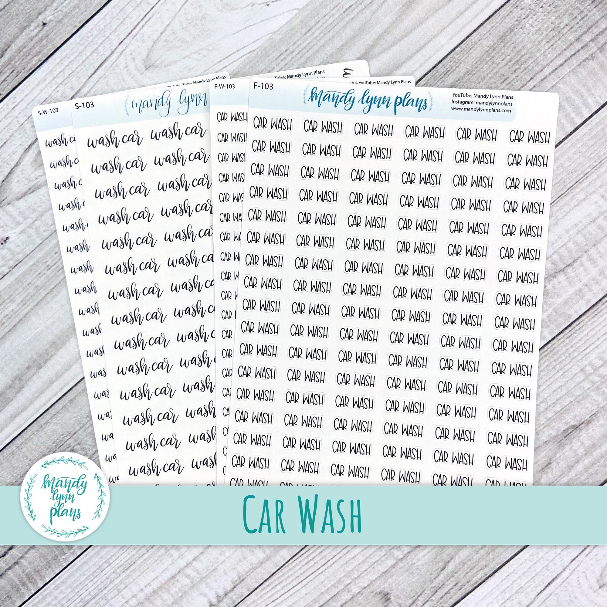 Wash Car Car Wash Script Sticker Removable White Matte or - Etsy