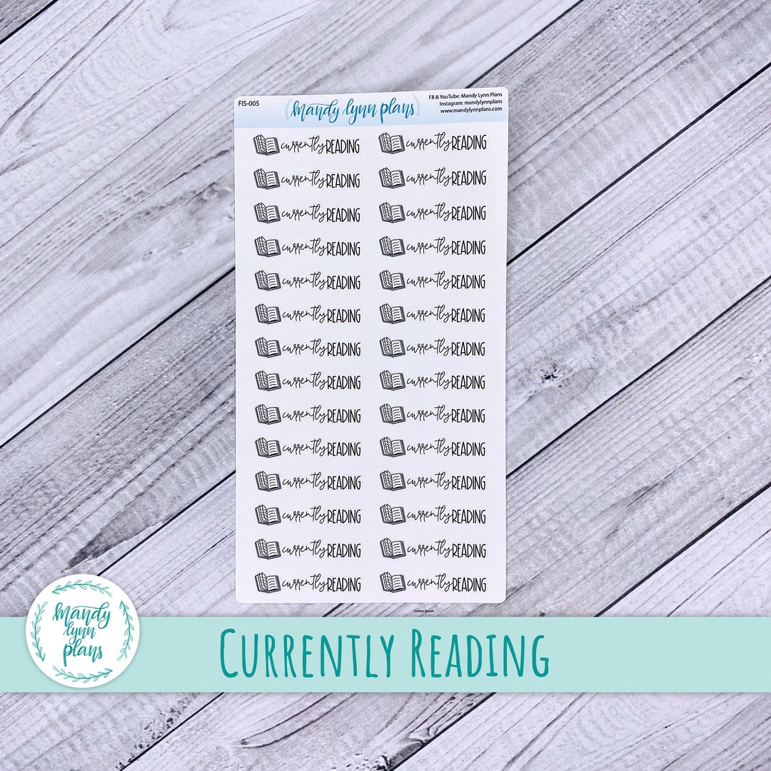 Currently Reading Functional Icon Script Stickers || Minimalist Black ...
