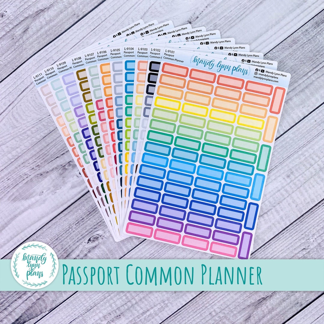 Passport Common Planner || Skinny Labels - Etsy