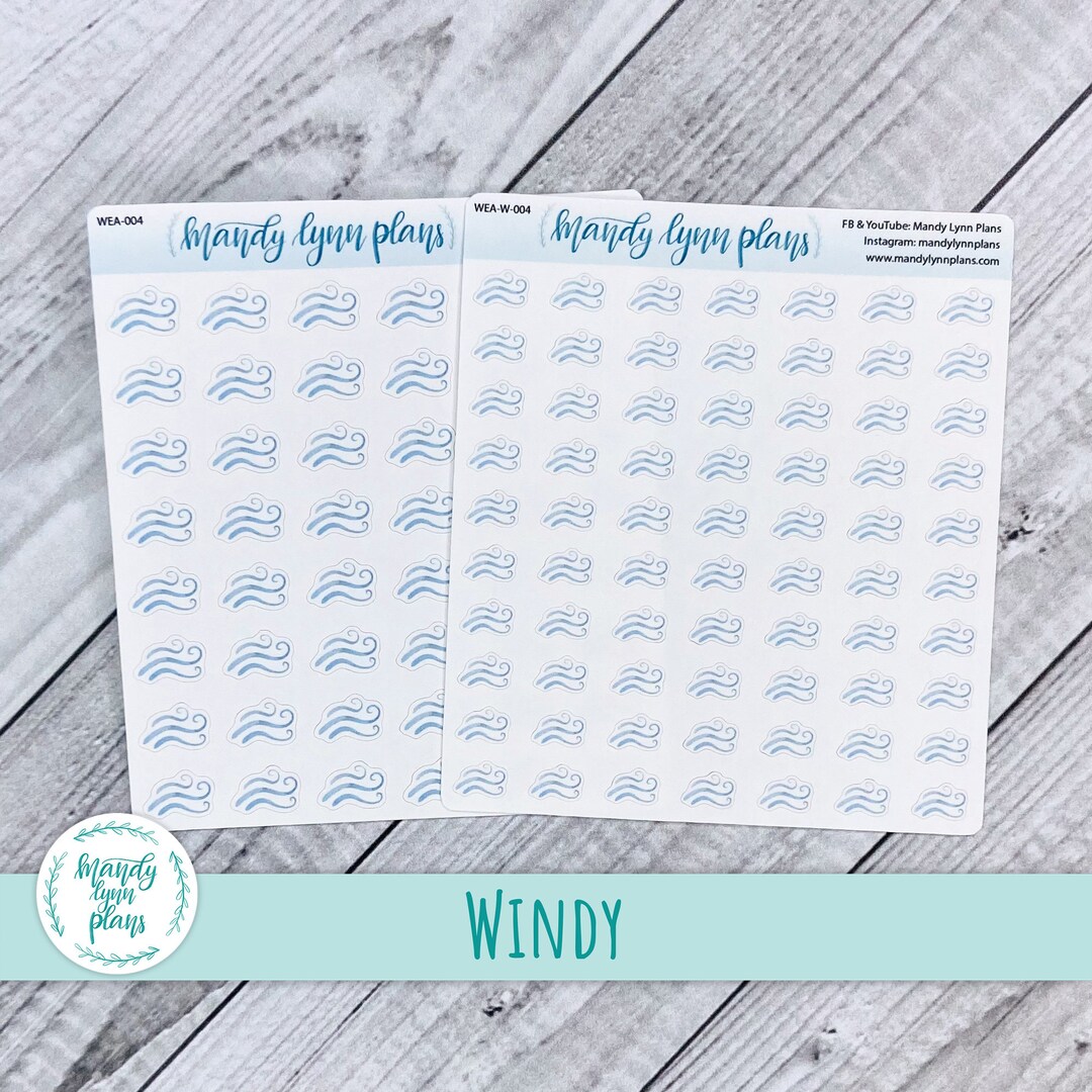 Windy, Breezy, Summer, Spring, Fall, Winter Weather Stickers ...