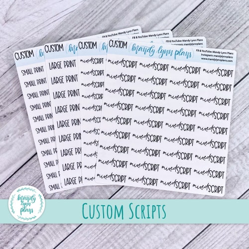 Errands Script Stickers Removable White Matte or Clear - Etsy