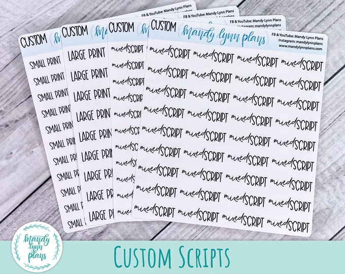 Cursive or Block Custom Wording Planner Stickers - Etsy