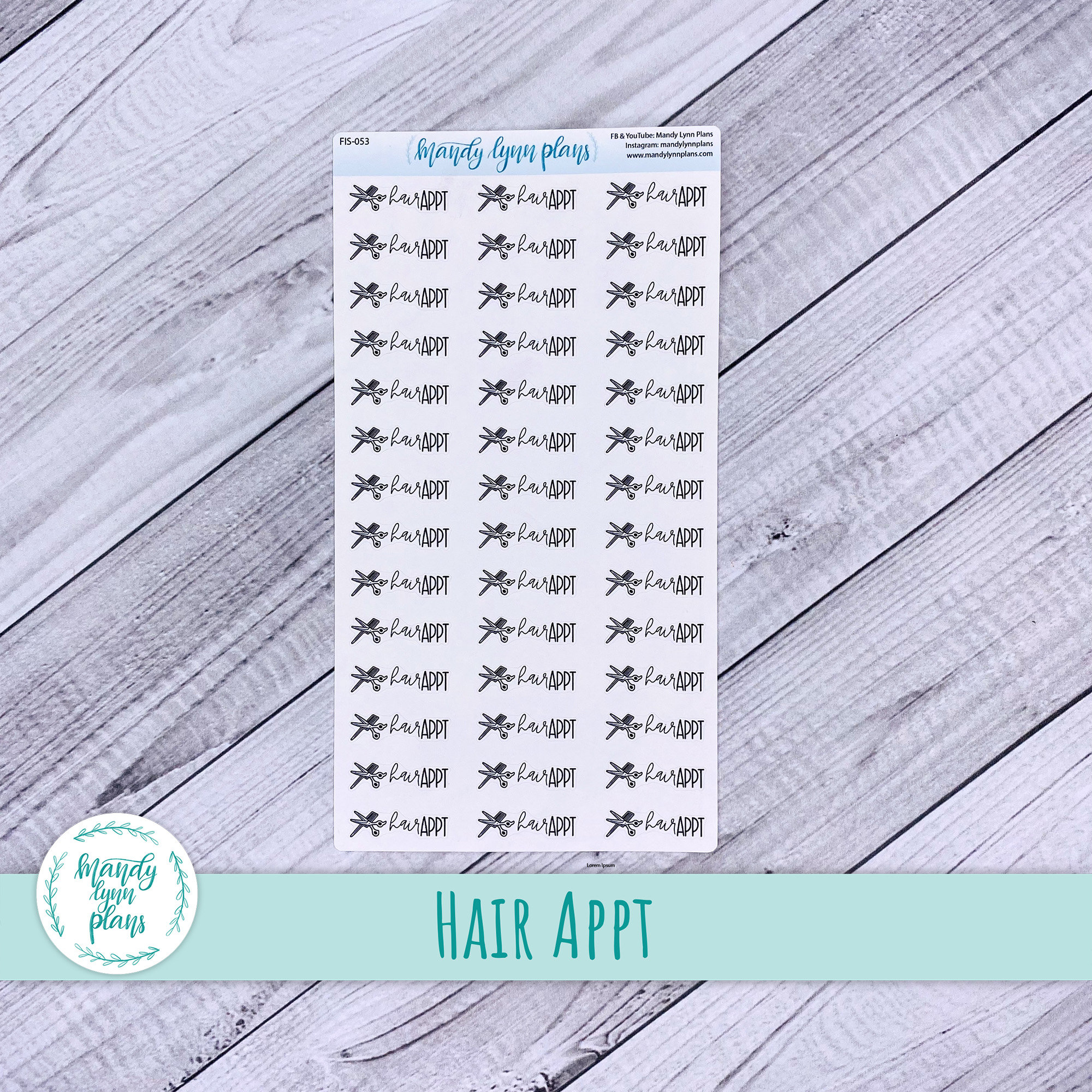 Hair Appointment Functional Icon Script Stickers Minimalist - Etsy