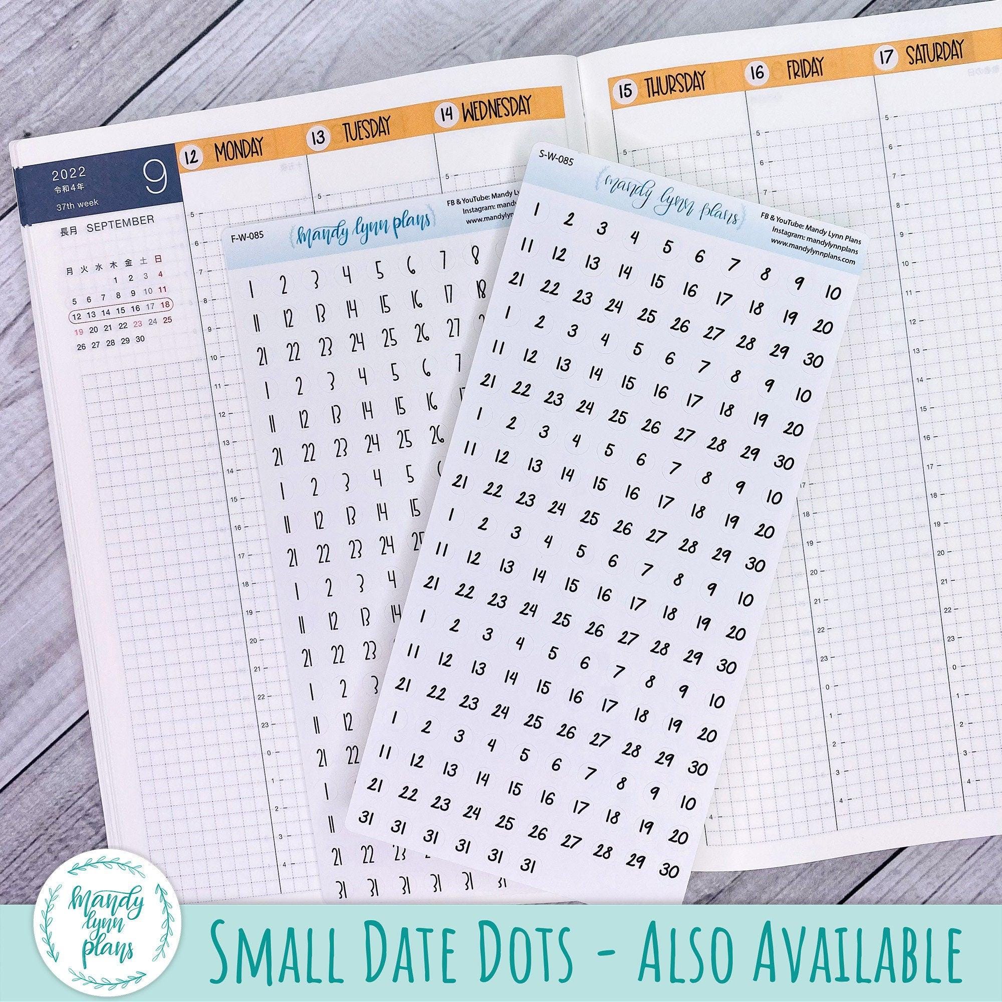 B6 Slim Common Planner Vertical Weekly Days and Date Cover Strips - Etsy