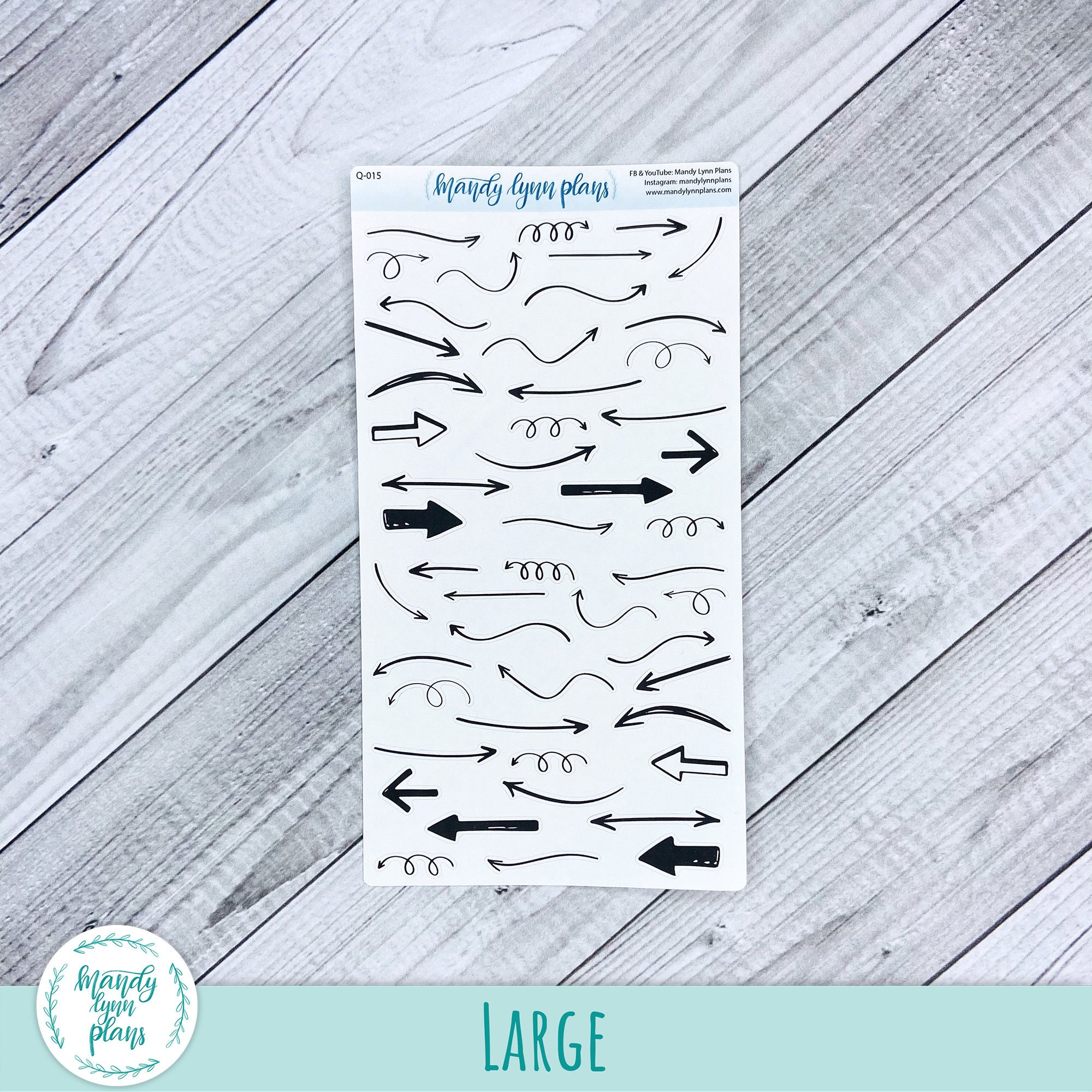 Arrow Planner Sticker Doodles || Removable White Matte or Clear Matte ...