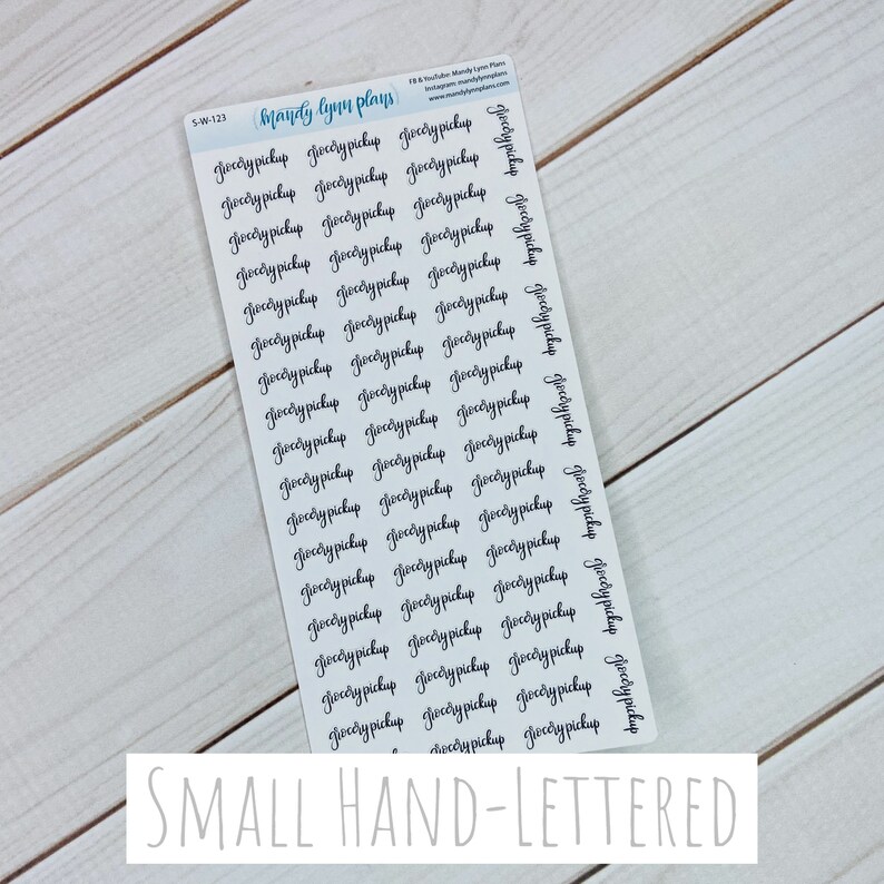 Grocery Pickup Script Stickers Removable White Matte or | Etsy