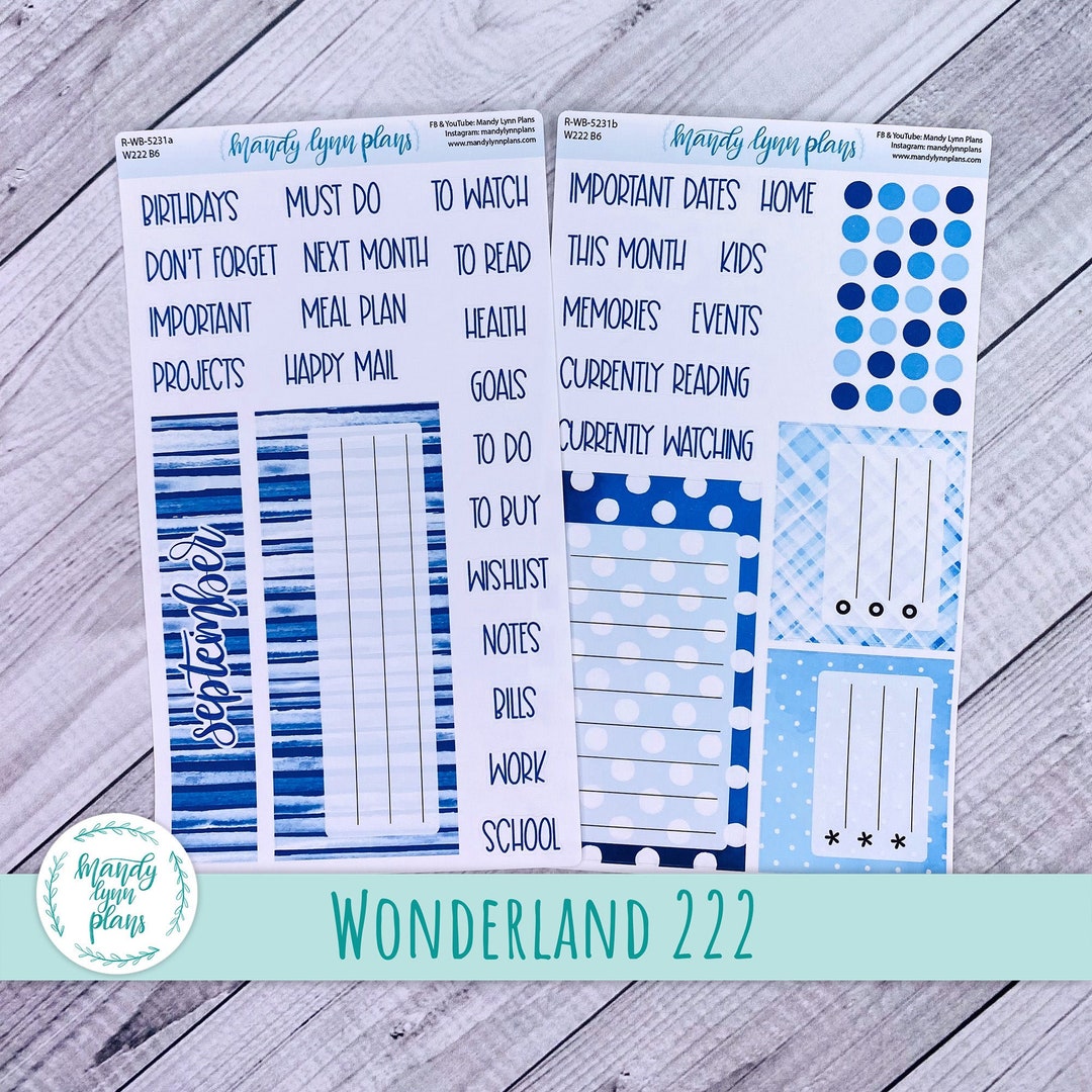 September Monthly Dashboard Notes Page Wonderland 222 A5, B6, and A6 ...
