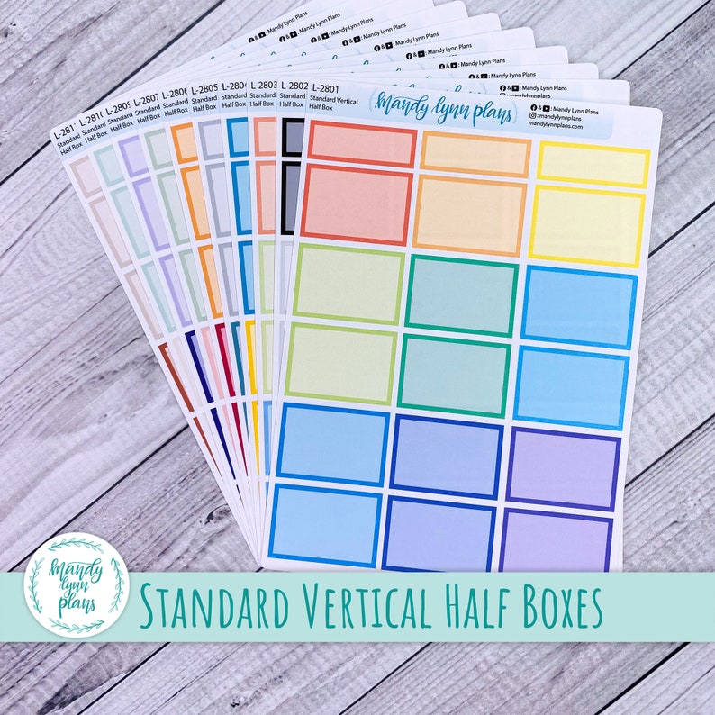 Standard Vertical || Solid Half Box Functional Labels || Multiple ...