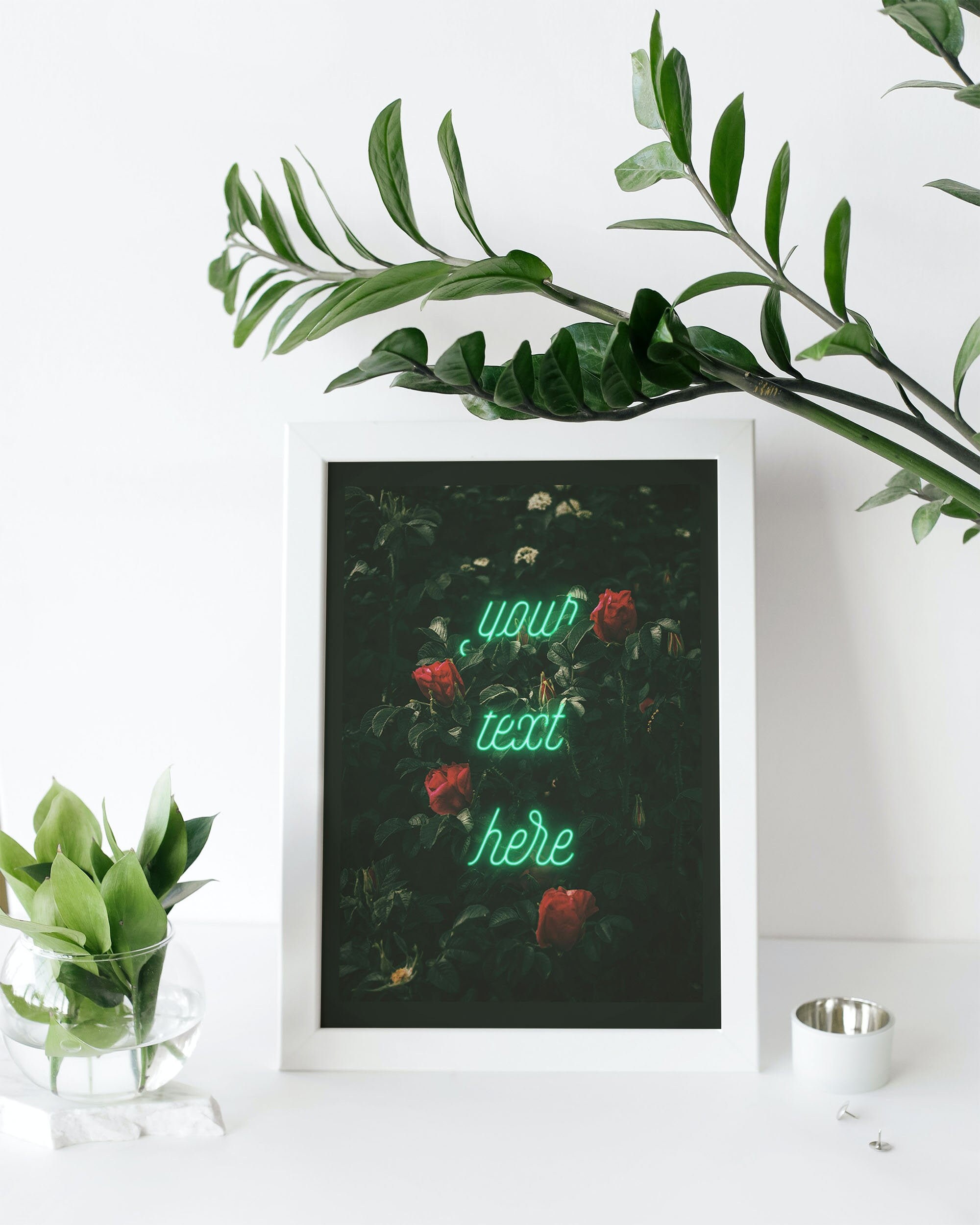 Botanical Custom Text Print, Tropical Wall Art, Custom Typography ...