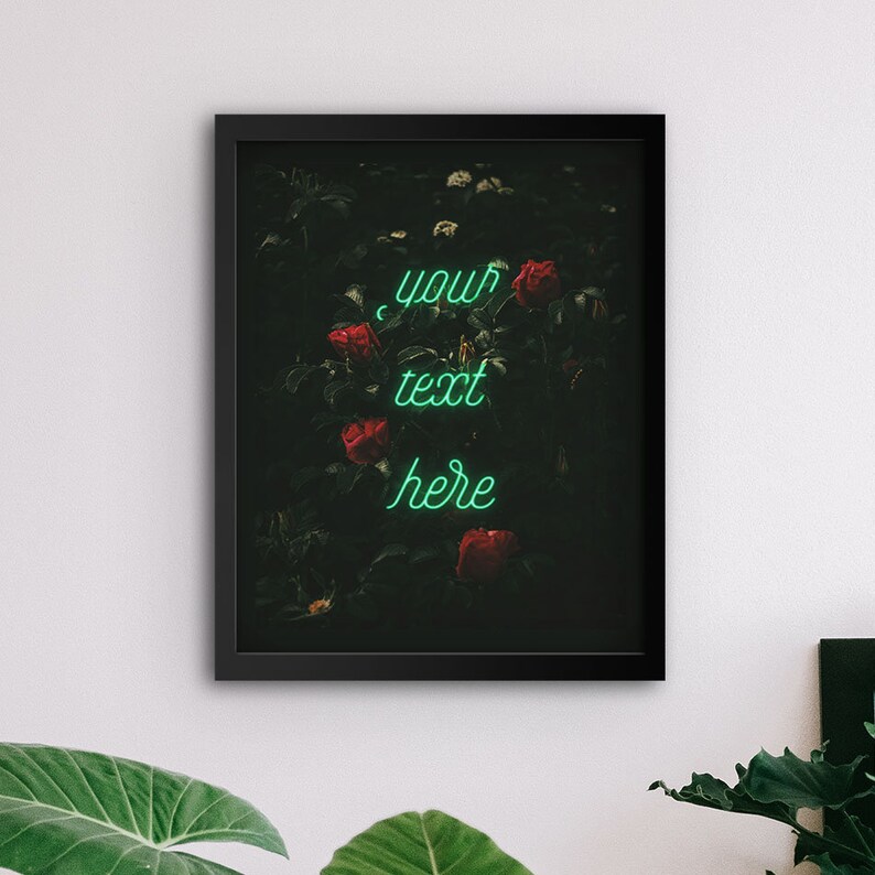 Botanical Custom Text Print, Tropical Wall Art, Custom Typography ...