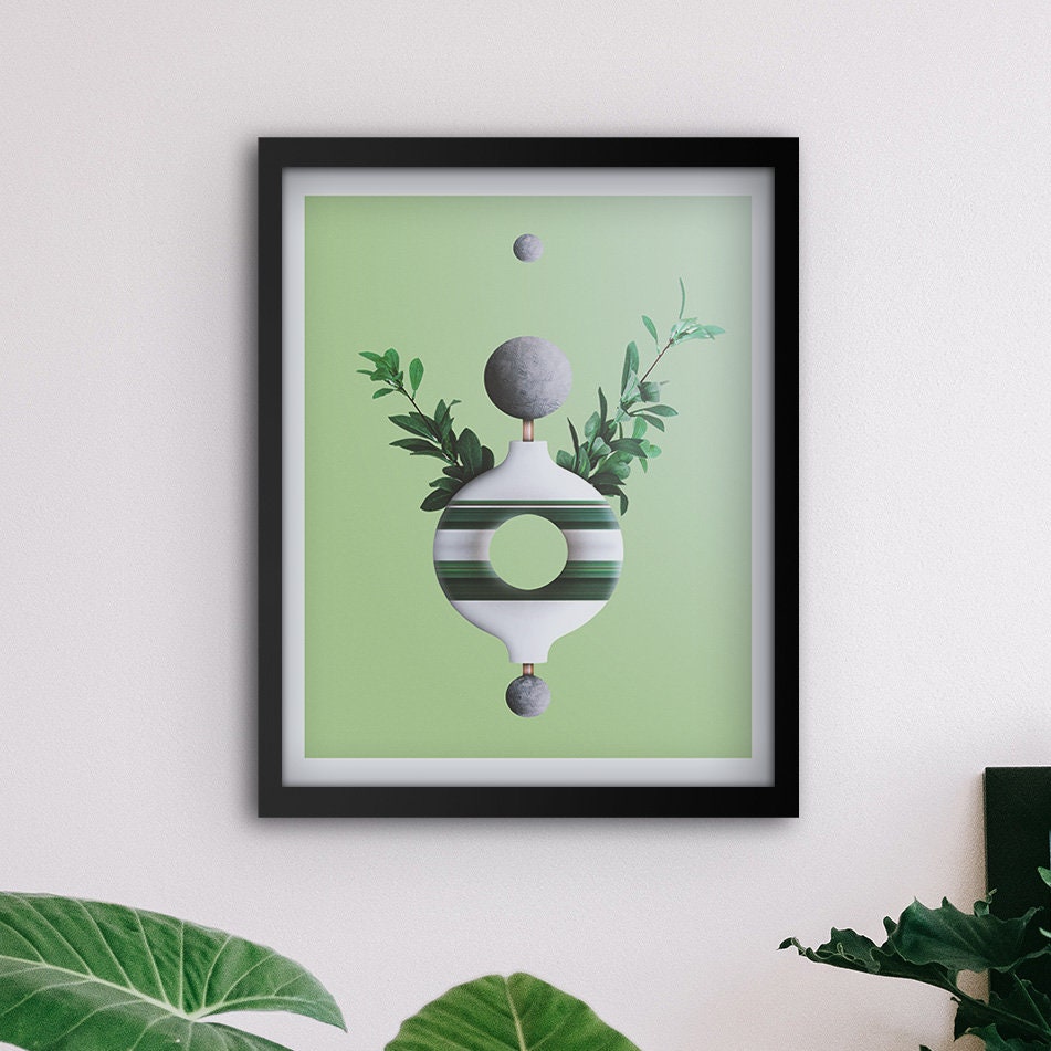 Botanical Print Digital Collage Art Modern Art Print - Etsy