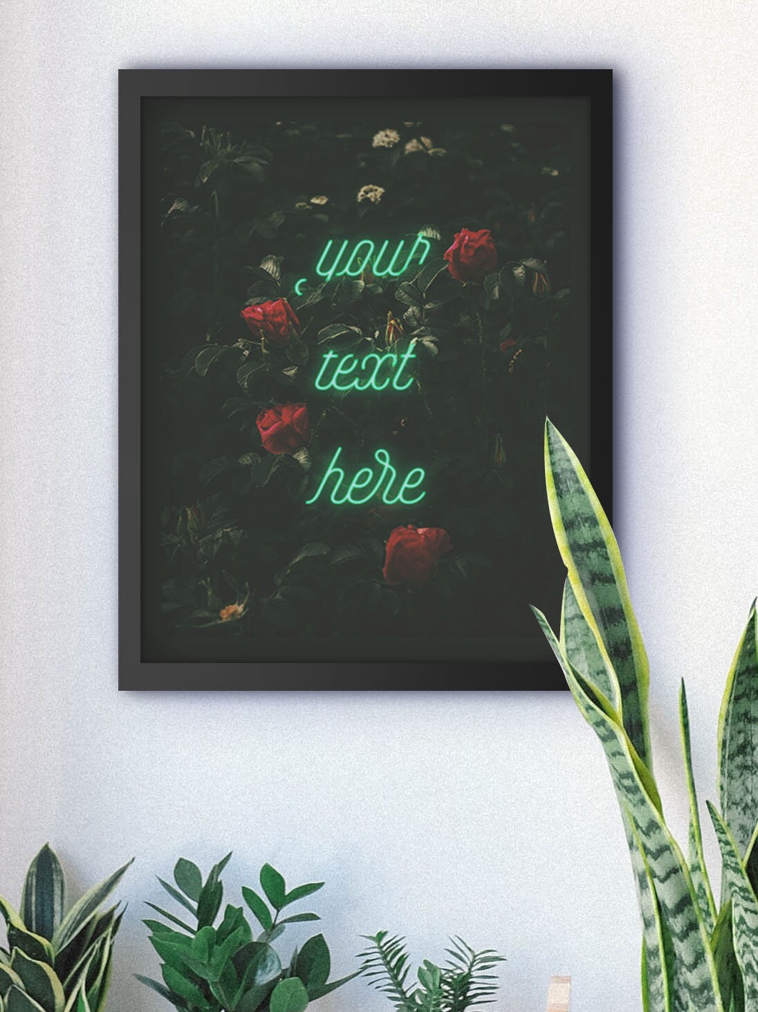 Botanical Custom Text Print, Tropical Wall Art, Custom Typography ...