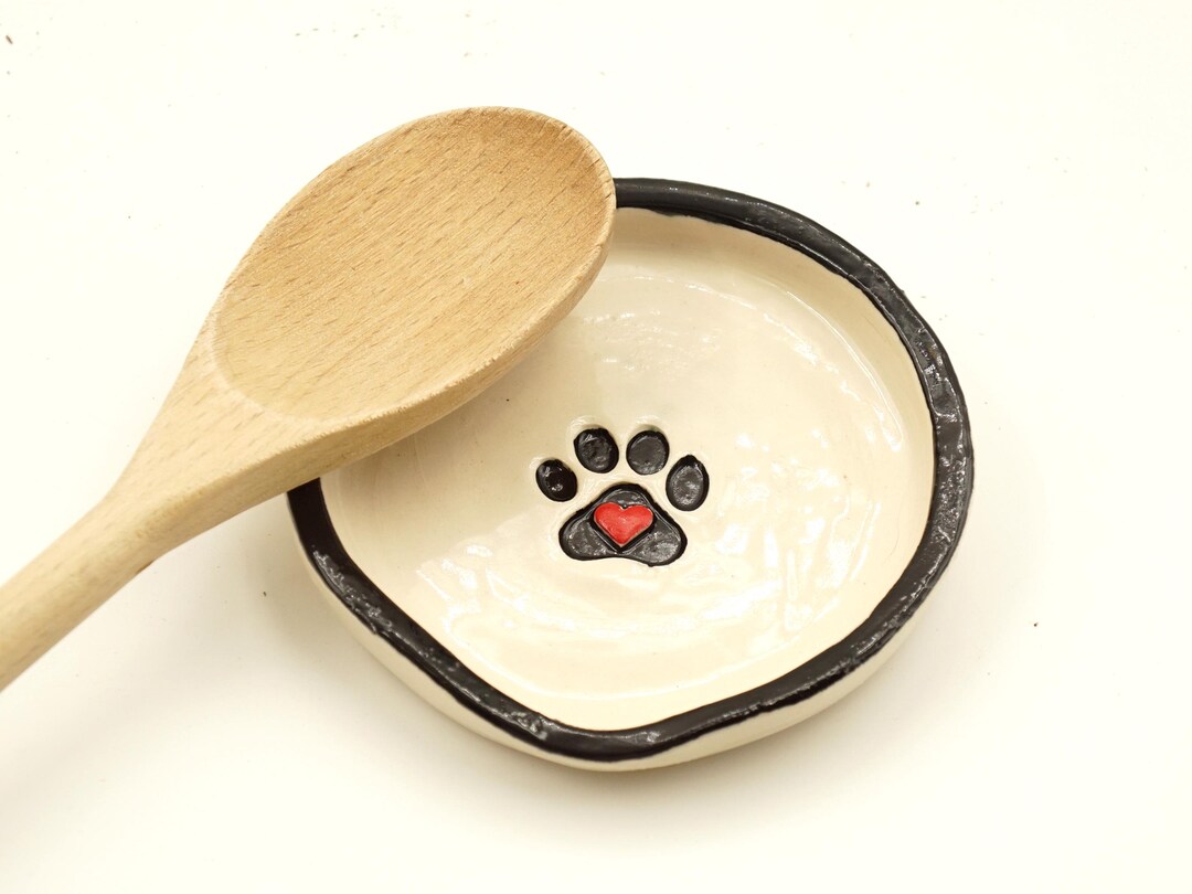 Handmade Pottery Paw Print Spoon Rest - Rustic Dog Lover Gift - Etsy