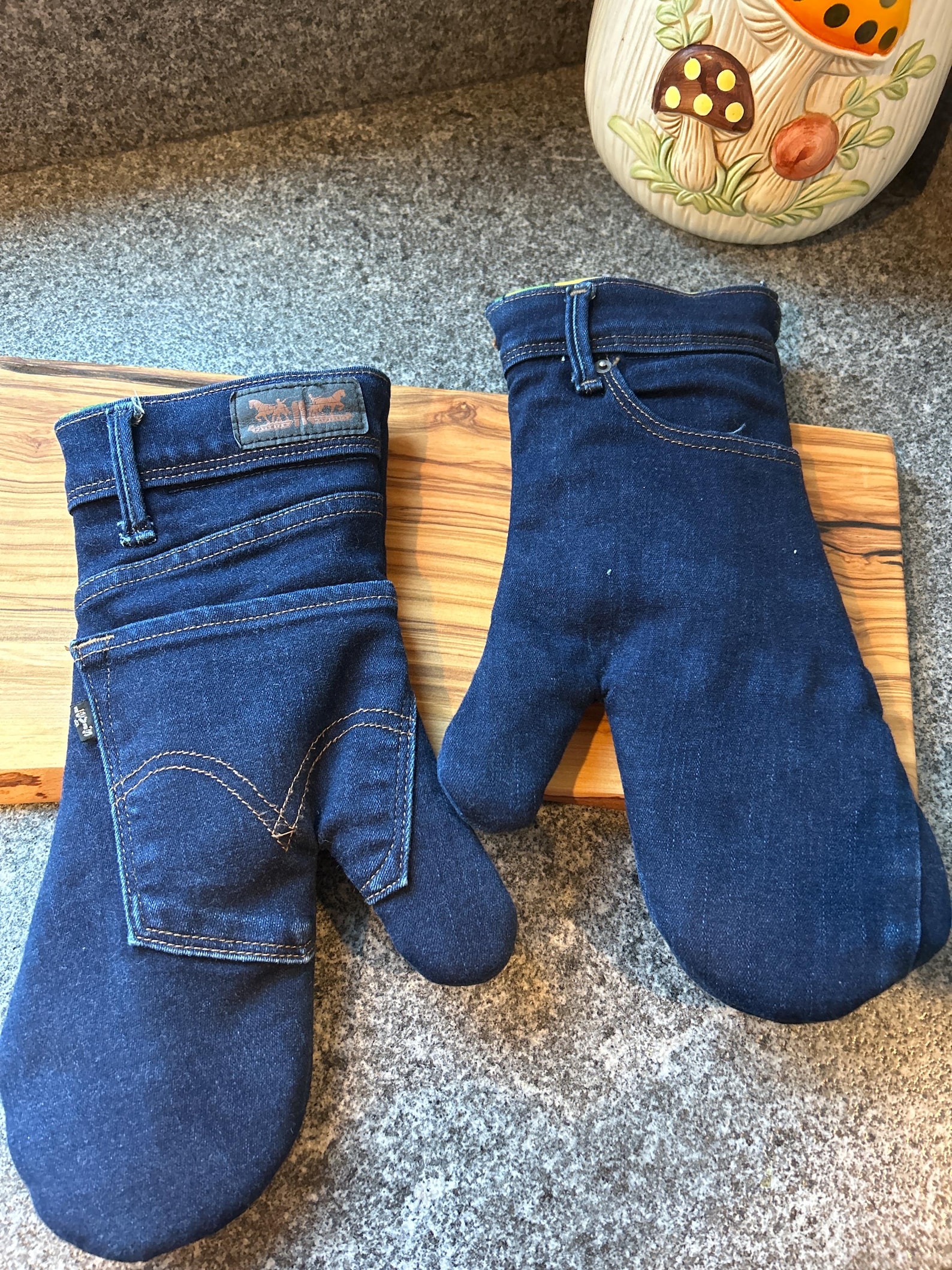 Upcycled Denim Oven Mitt: Handmade, Jean Pockets - Etsy