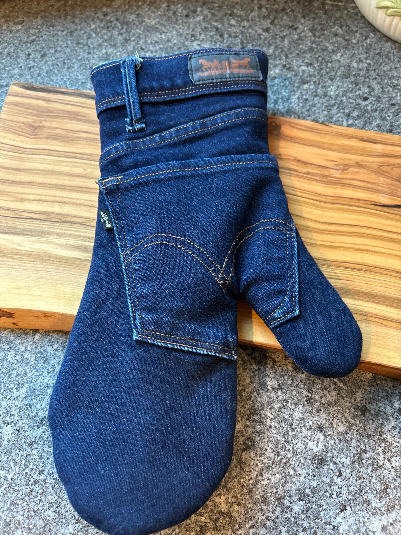 Upcycled Denim Oven Mitt: Handmade, Jean Pockets - Etsy