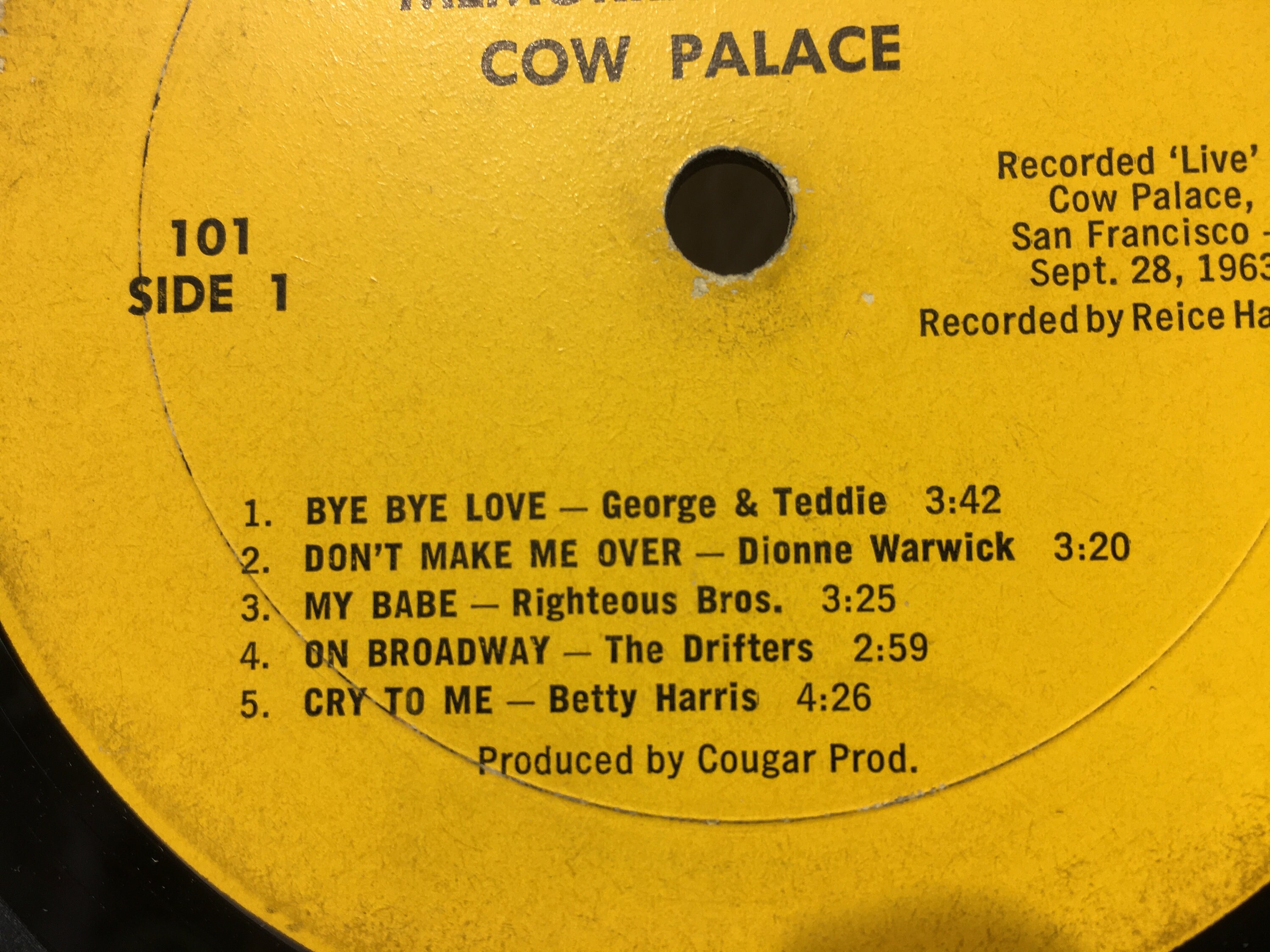 Vintage 1963 Kya's Memories of the Cow Palace Vinyl Record Ex Rare , LP ...