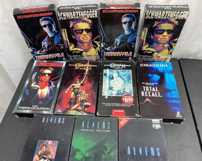 Vintage VHS Video Tape Movie Lot 11 ARNOLD SCHWARZENEGGER Aliens ...