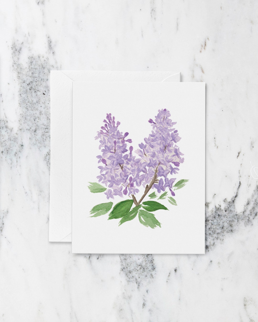 Lilac Note Cards | Watercolor Folded Note Cards Featuring Spring Lilac ...