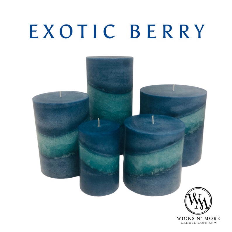 Wicks N More Exotic Berry Unscented Handmade Pillar Candle - Etsy