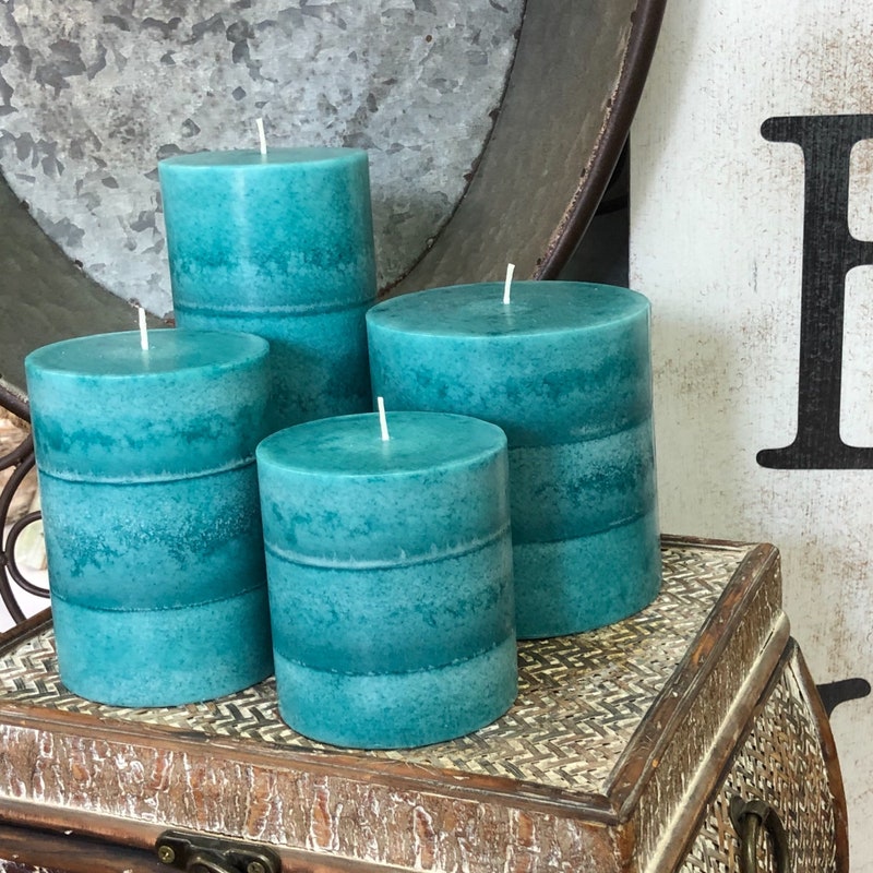 Teal Candle - Etsy