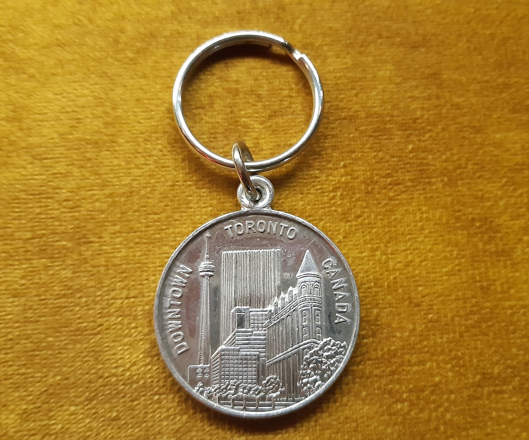 80s-vintage Downtown-toronto Keyring-trillium Ontario CANADA Keychain ...