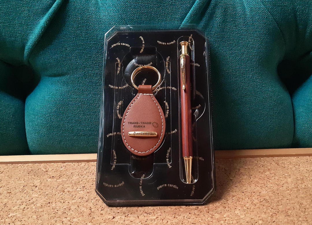 Vintage Pierre Cardin Pen and Leather Key Chain-1990s France Pen ...