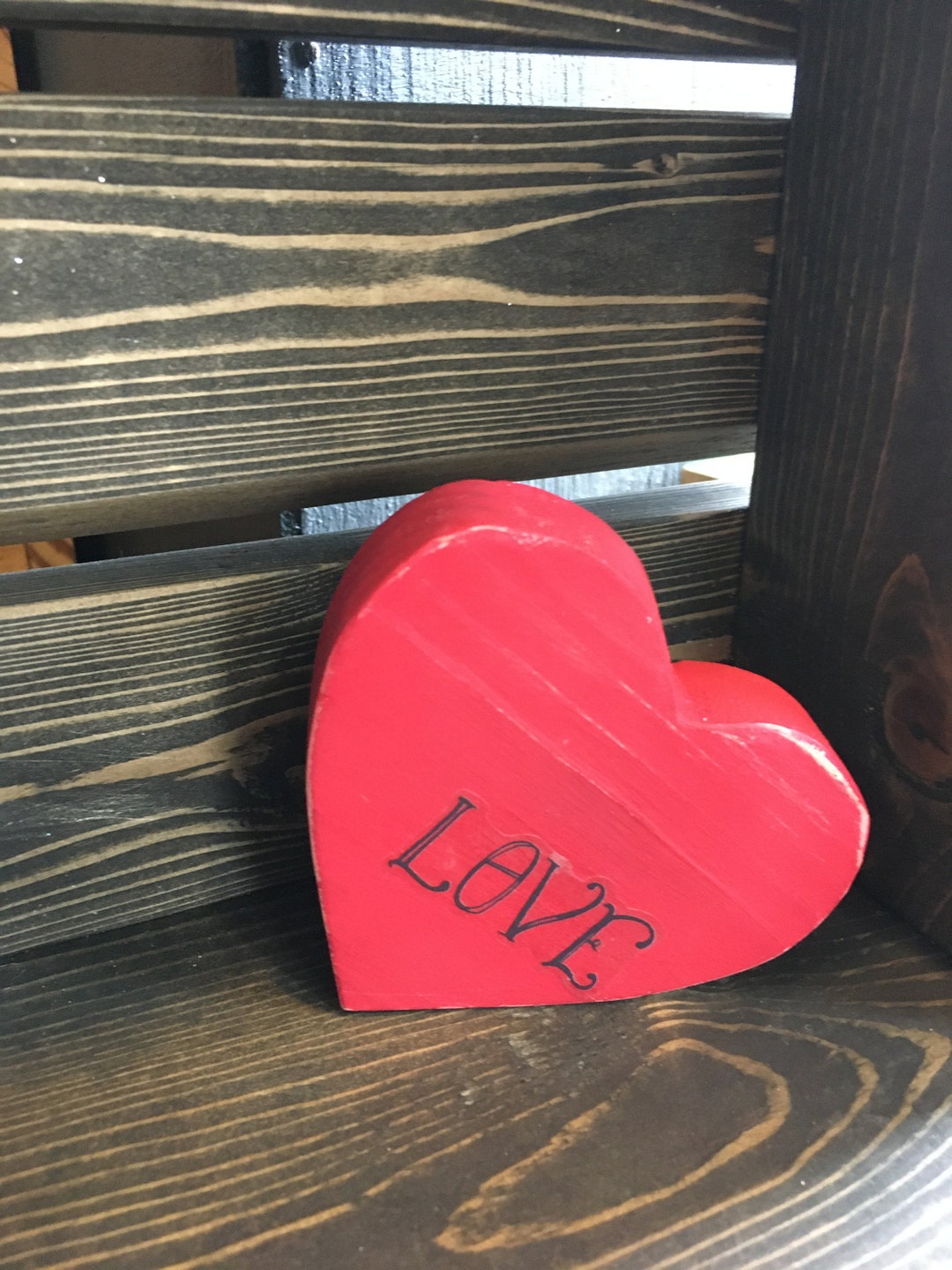 Wood Heart Decor, Table Decor, Tiered Tray, Centerpiece, Seasonal Decor ...