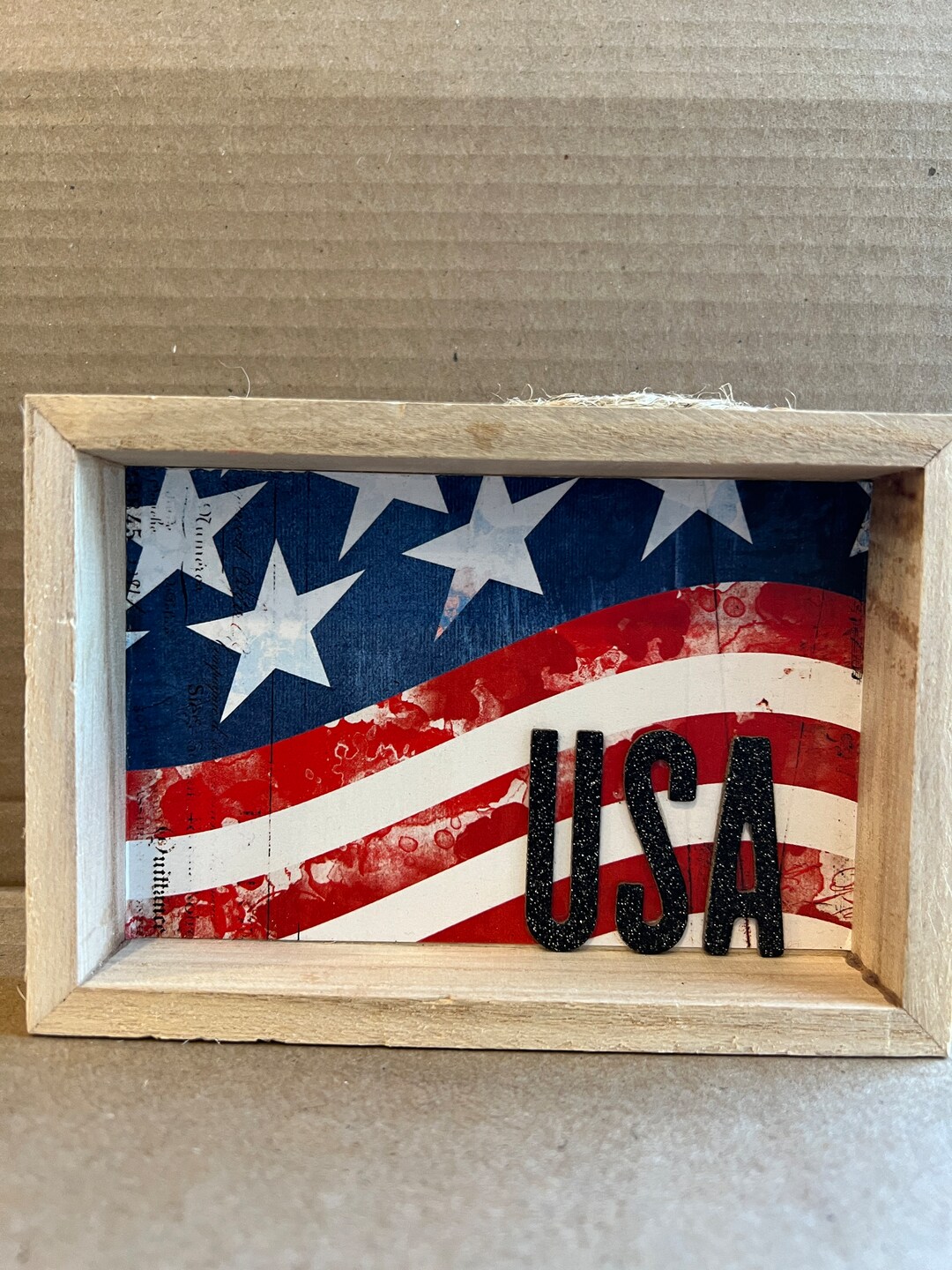 USA, Patriotic, Flag, Mini Shadow Box, Tiered Tray, Decor - Etsy