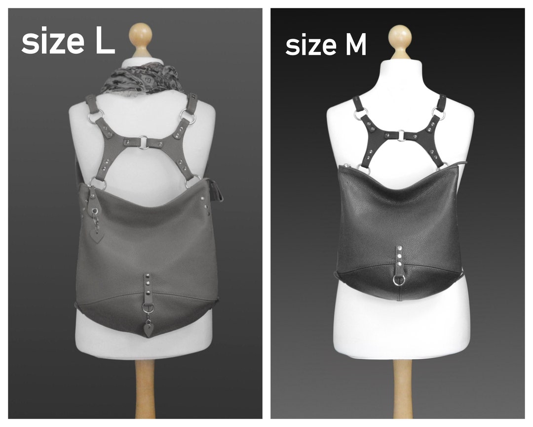 Leather Hobo Backpack, Gray Women Leather Hobo Purse - Etsy