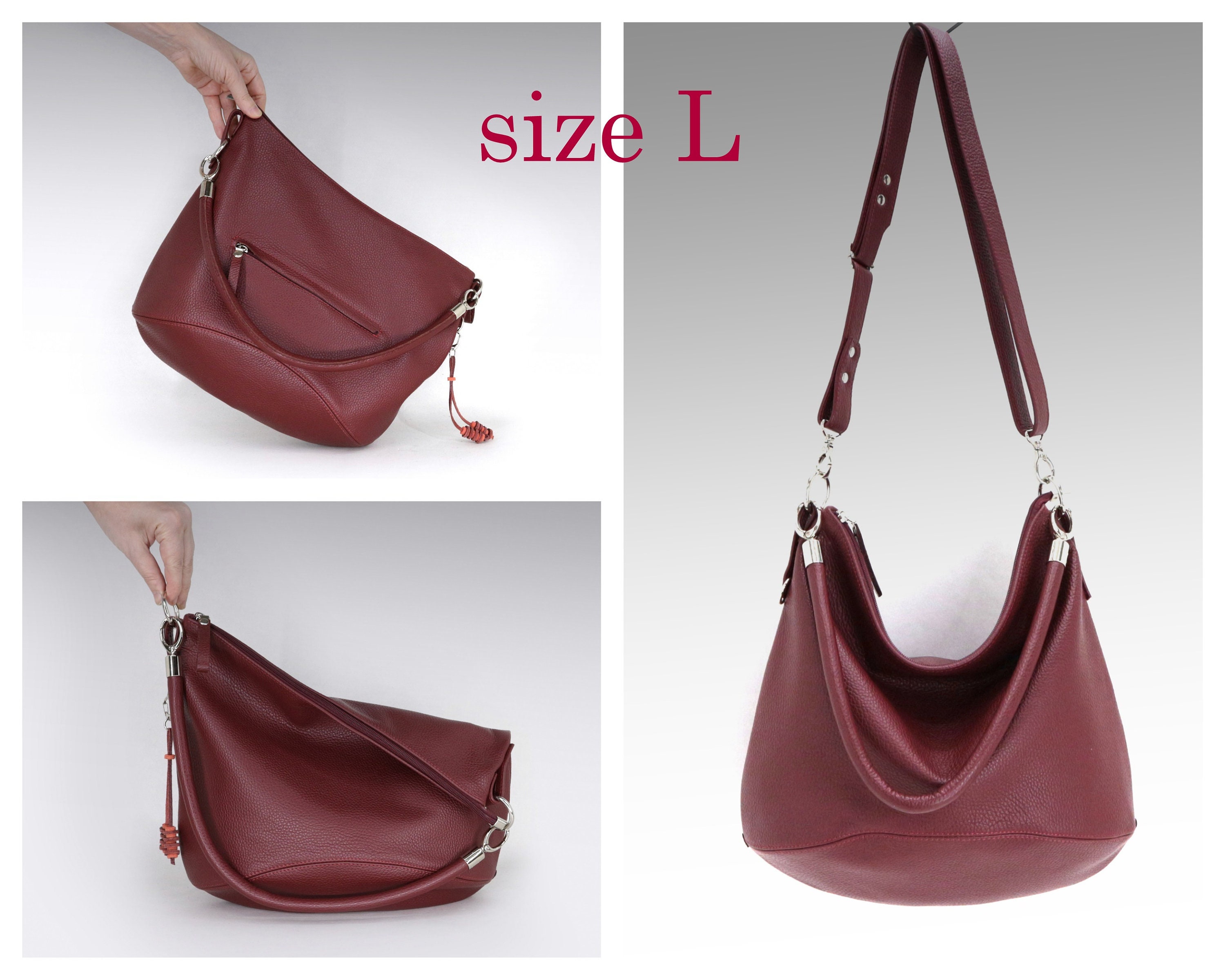Leather Bag Women's Slouchy Hobo Bag Adjustable Shoulder - Etsy