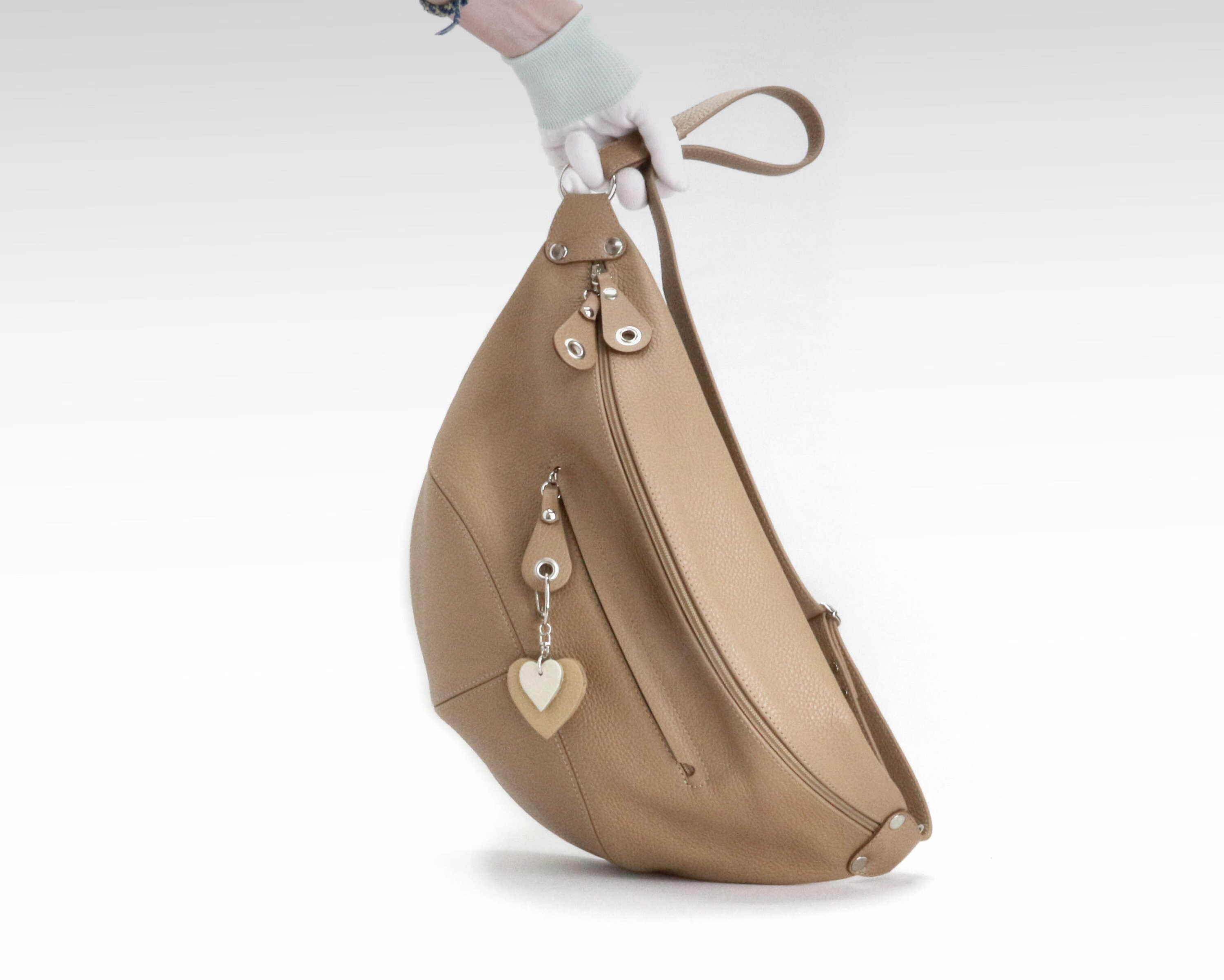 Large Leather Sling Bag Women Leather Purse in Cappuccino - Etsy