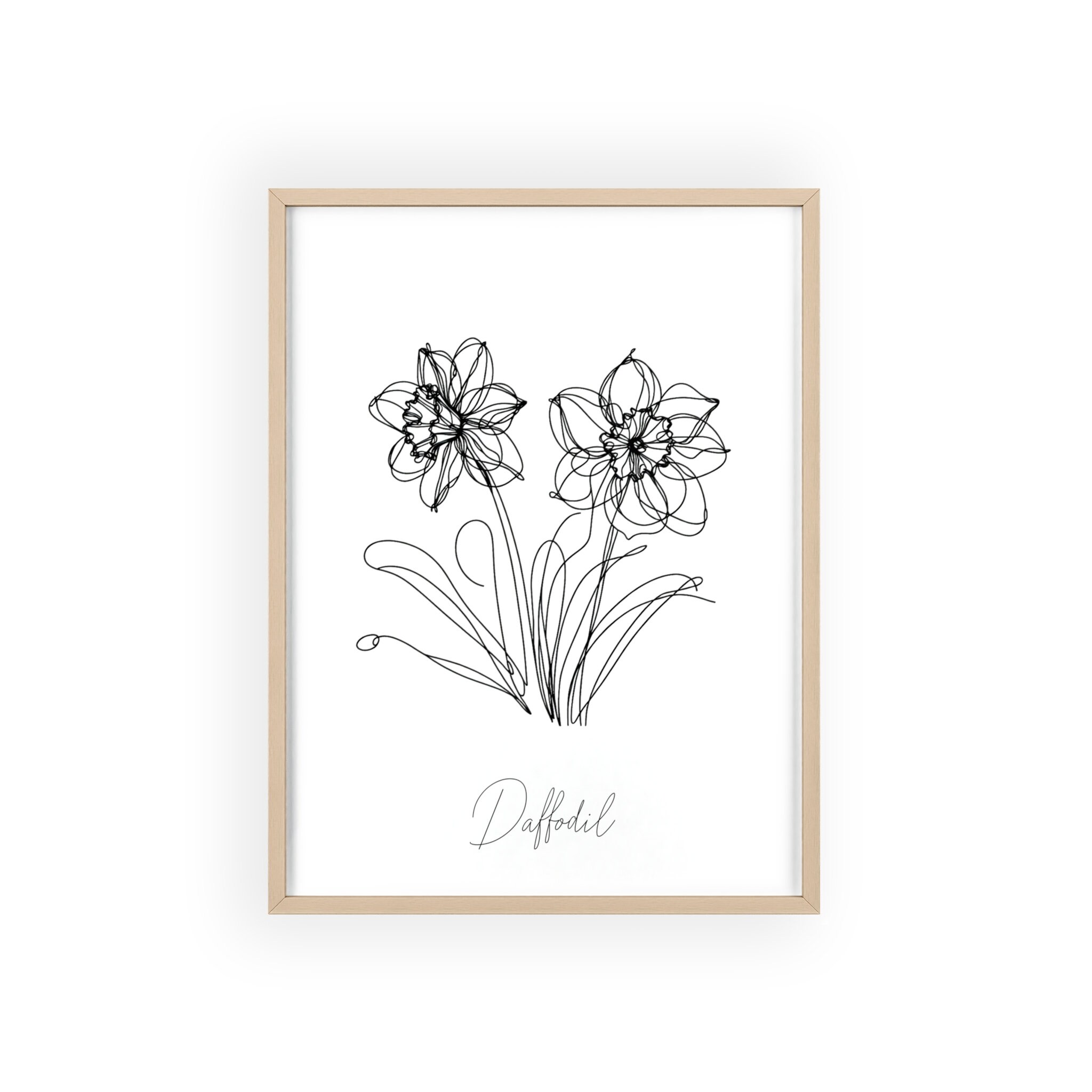March Daffodil Birth Flower Bouquet Wall Art, Birth Month Flower Art ...