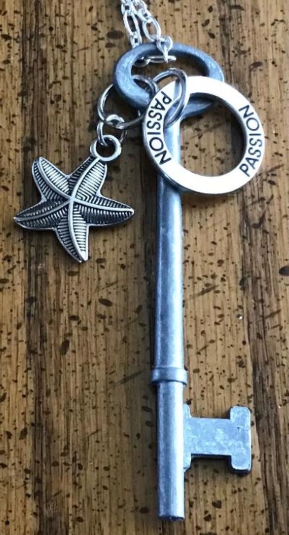 Vintage repurposed skeleton key - Gem