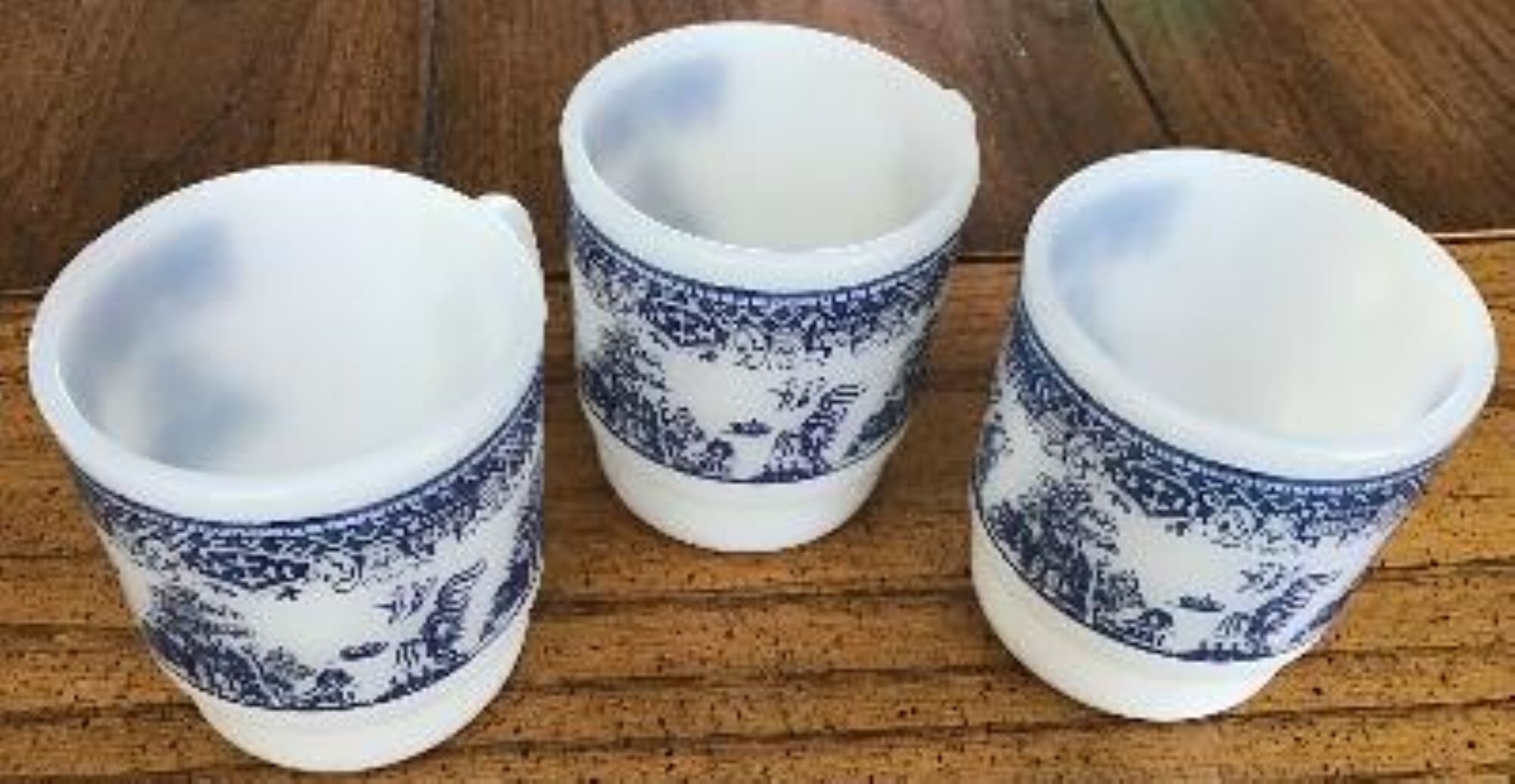 3 Vintage Fire King Anchor King Blue Willow Type Design Coffee - Etsy