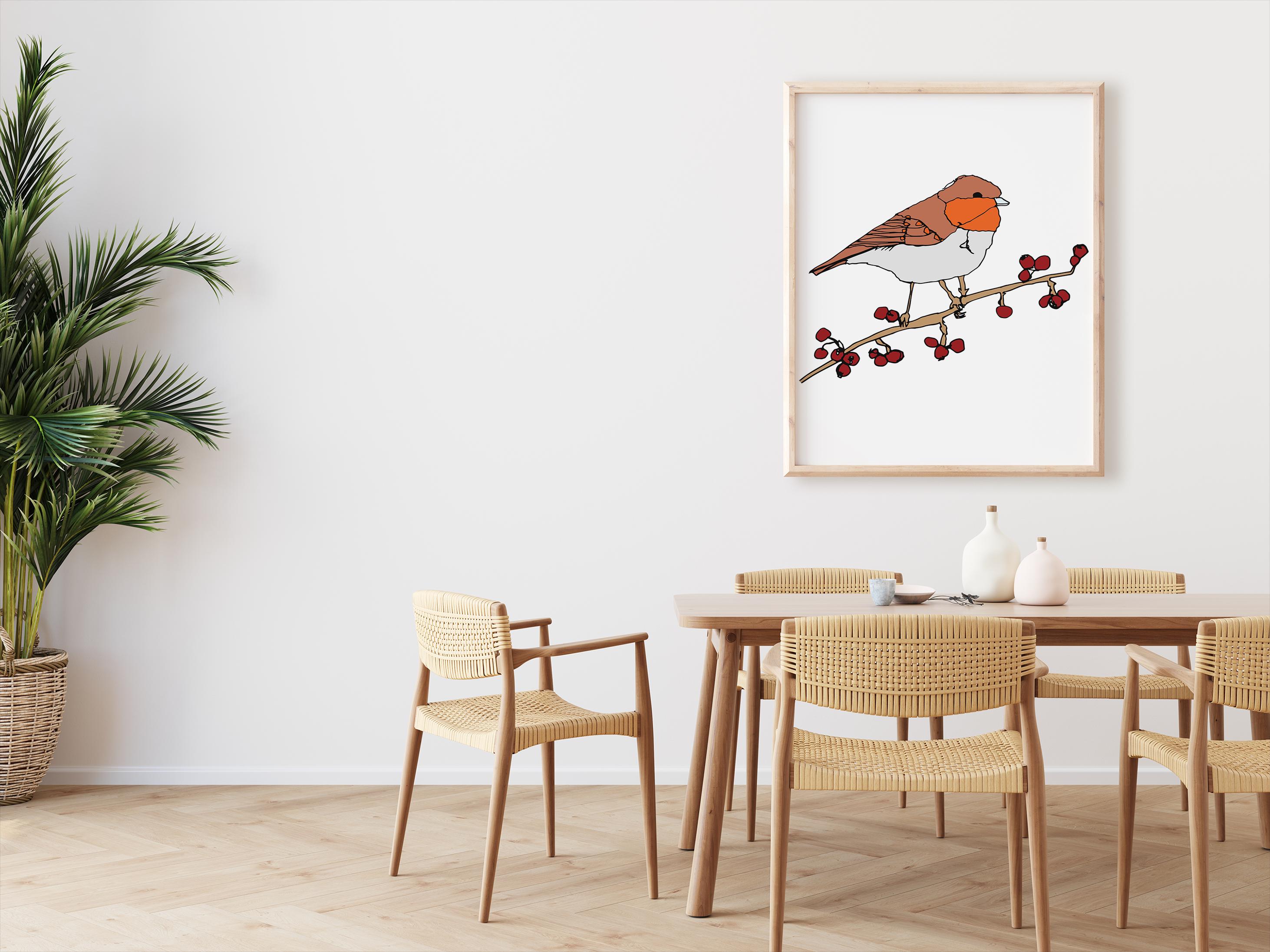 Robin Bird Illustration, Bird Drawings, Robin Red Breast, Bird Art ...