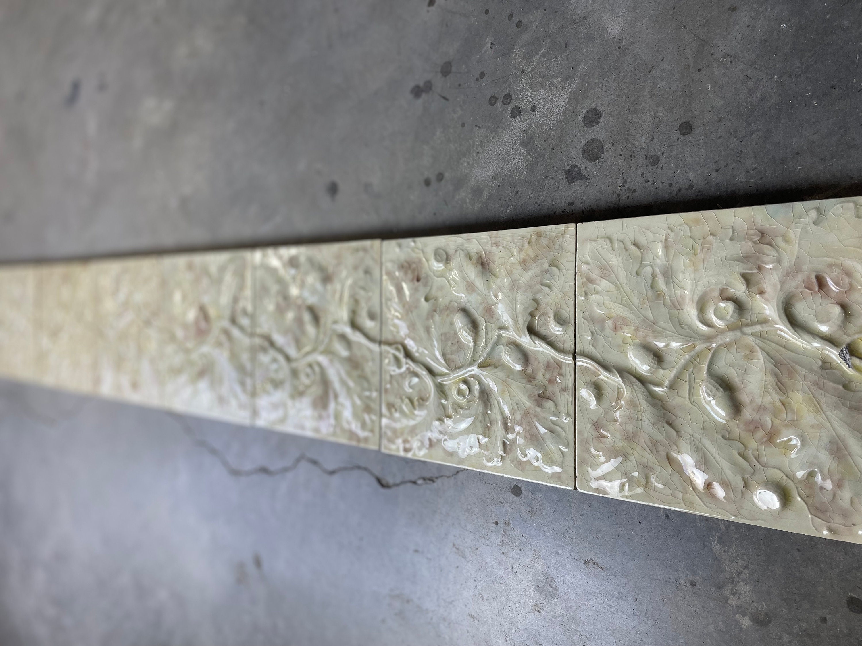 Victorian Tile Frieze 6x6" Fireplace, Kitchen, Bathroom, Vestibule 19th ...
