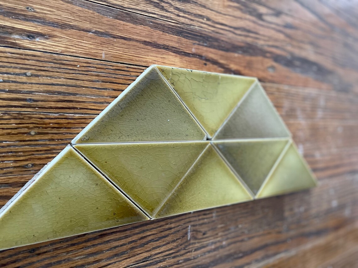 Green Brown Antique Triangle Tiles, USETW Indianapolis Triangle Tiles ...