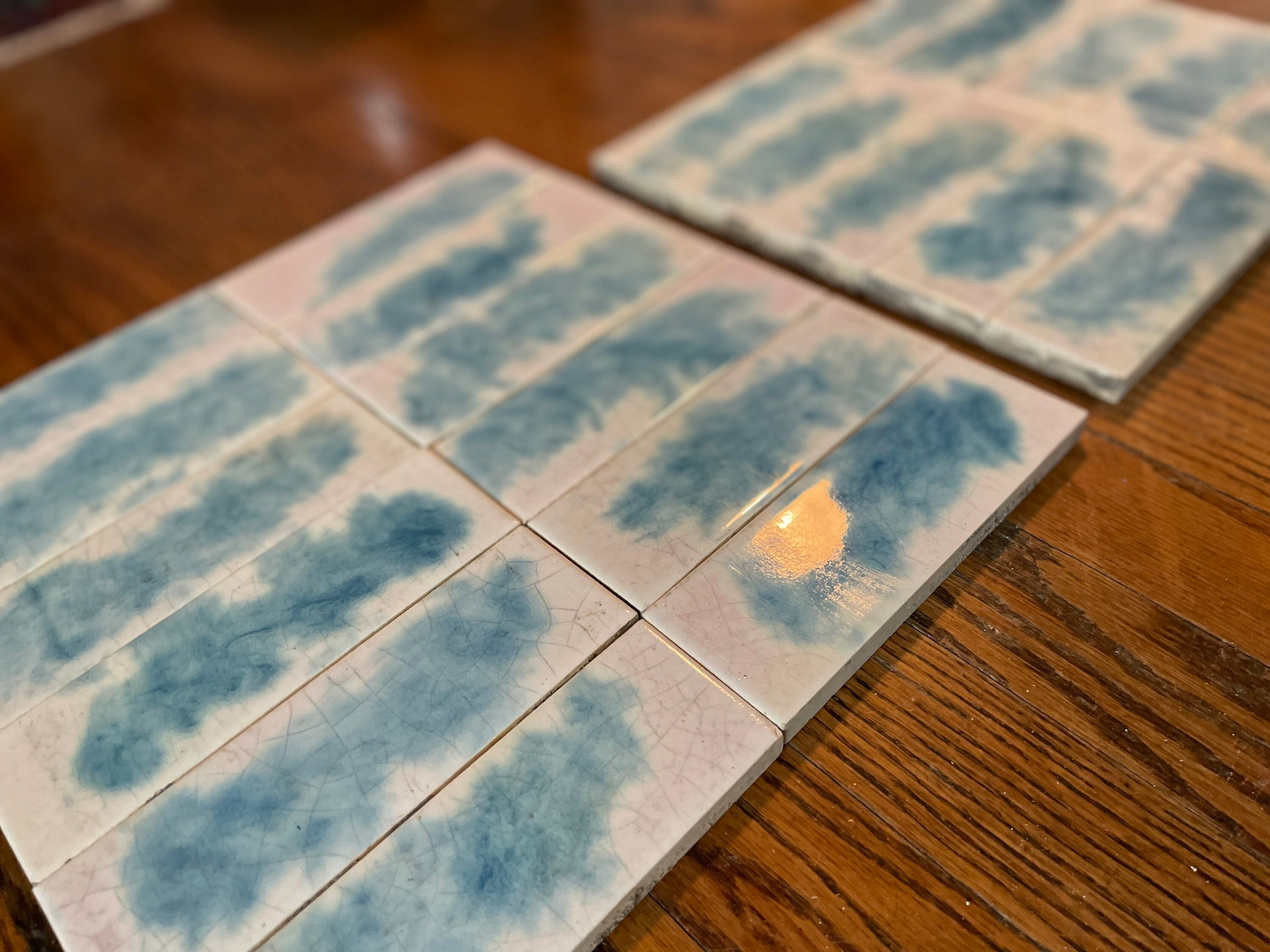 Victorian Cloud Fireplace Surround Tiles, Antique Vintage Mottled Tiles ...